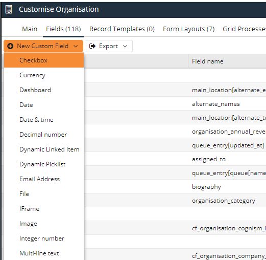 Creating Custom Fields Workbooks Crm Support